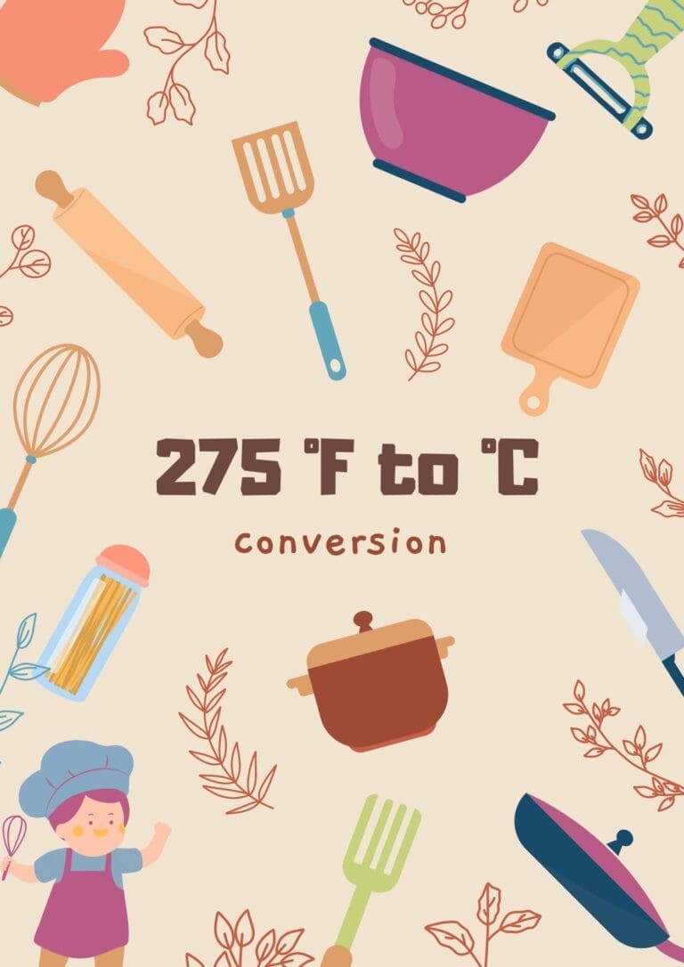 275 °F to °C (275 Fahrenheit to Celsius)