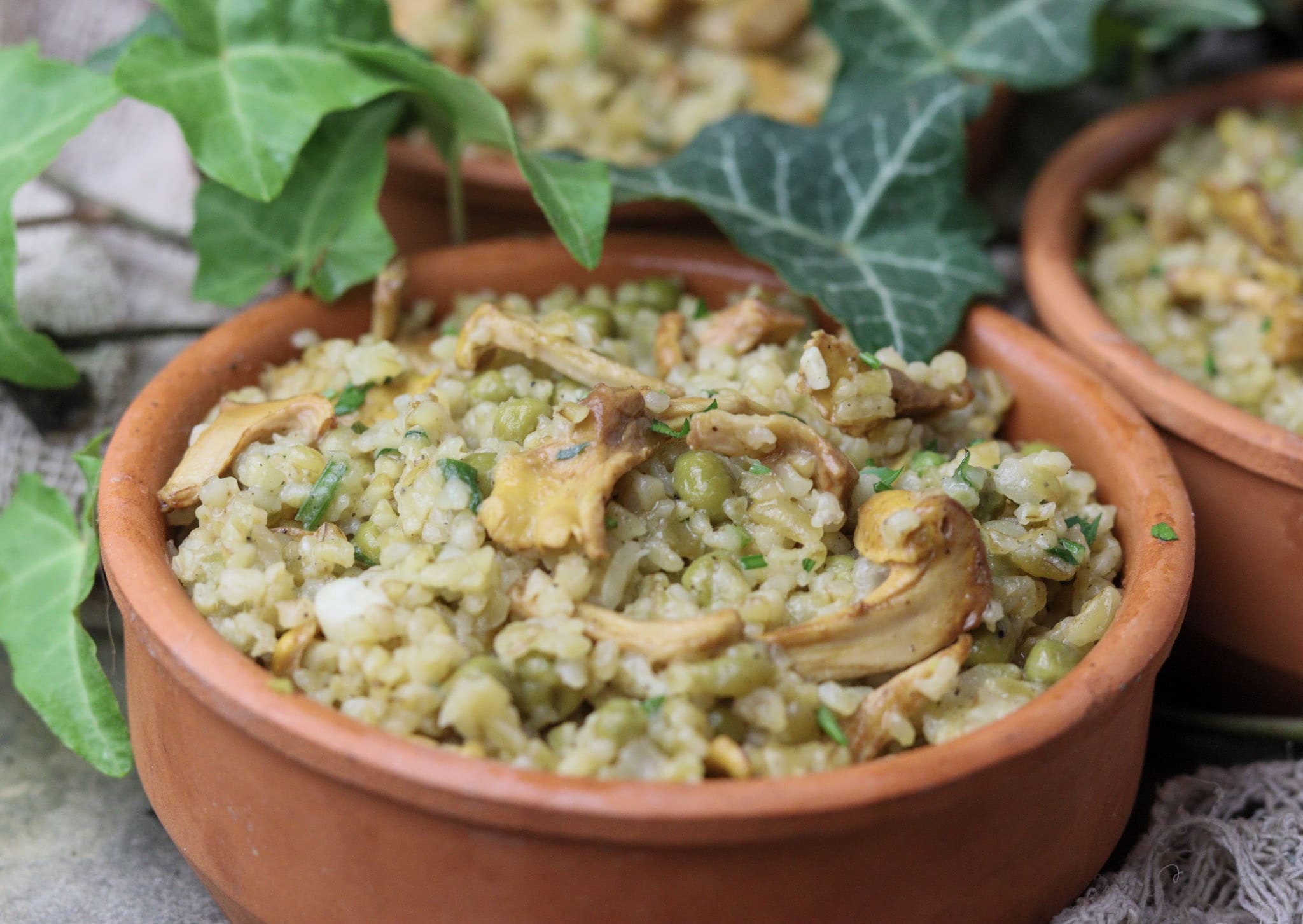 Bulgur Risotto With Chanterelle Mushrooms