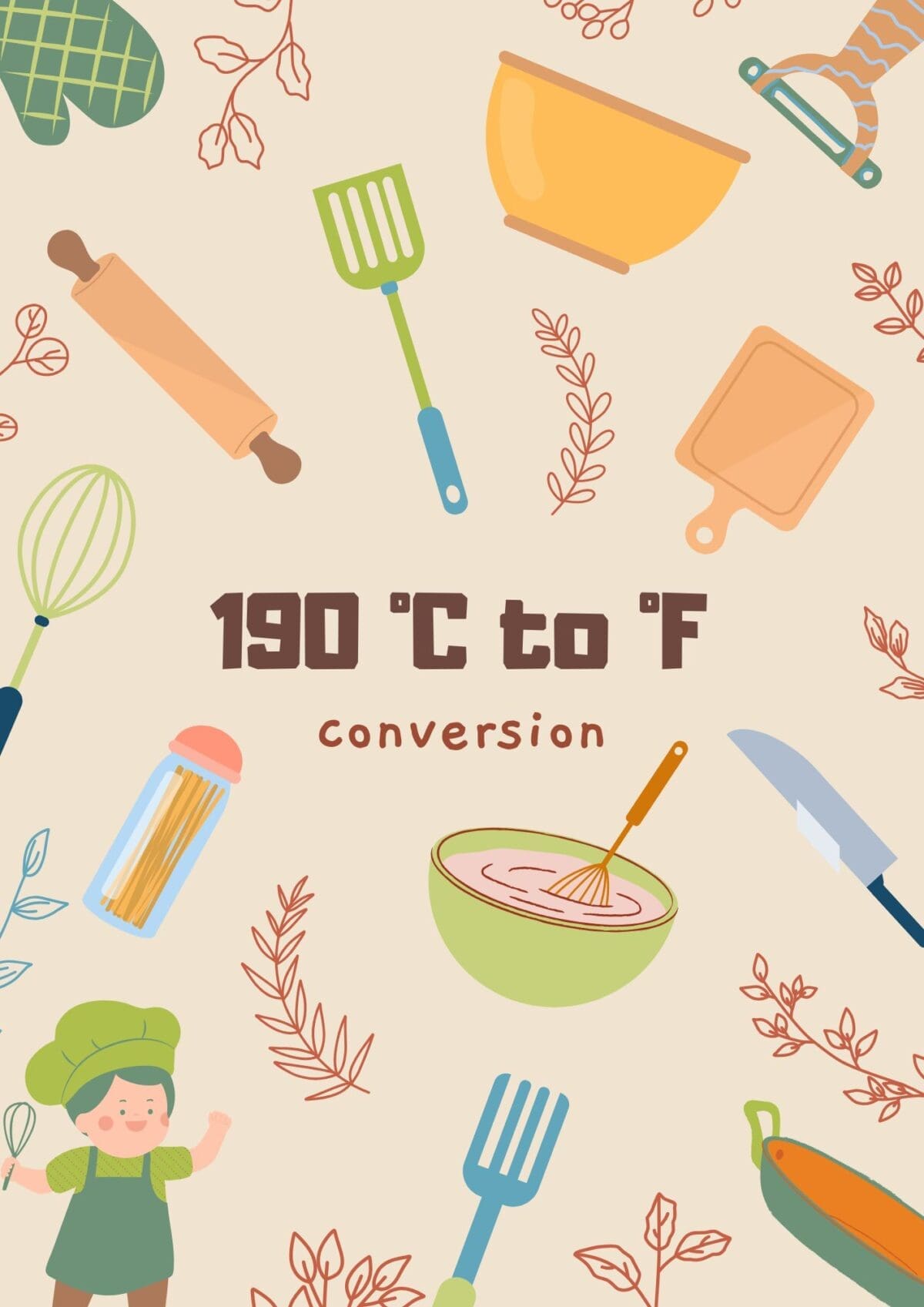 190 °C to °F (190 Celsius to Fahrenheit)