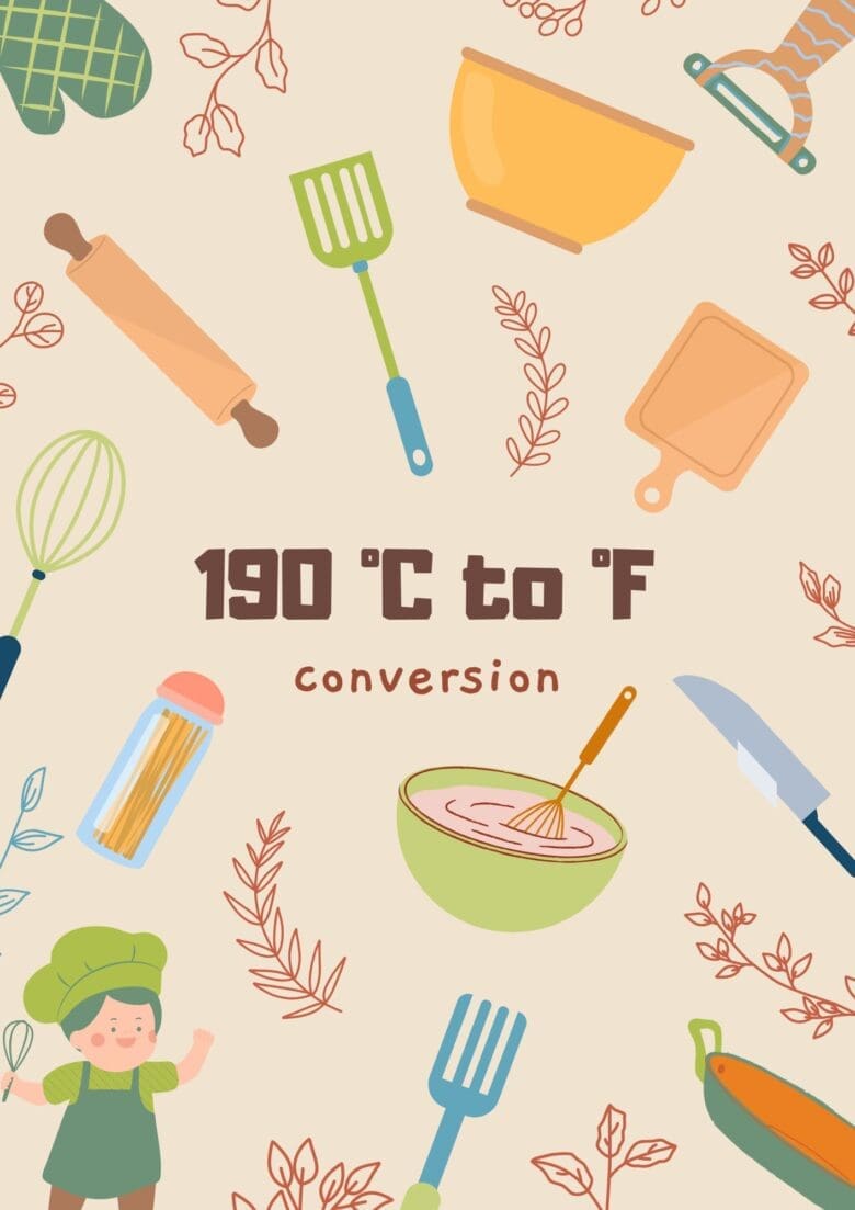 190 °C to °F (190 Celsius to Fahrenheit)