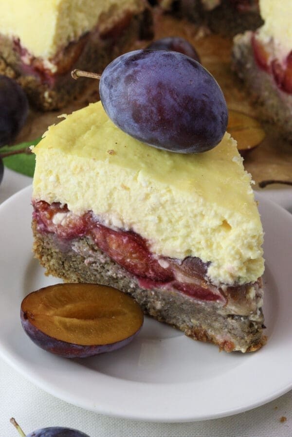 Plum Buckwheat Cheesecake With Cottage Cheese
